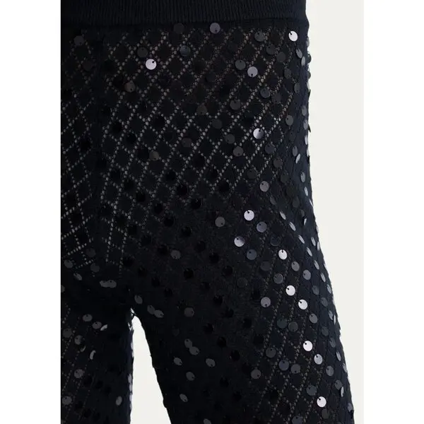 Diane Von Furstenberg Perry Pointelle Knit Paillette Pants