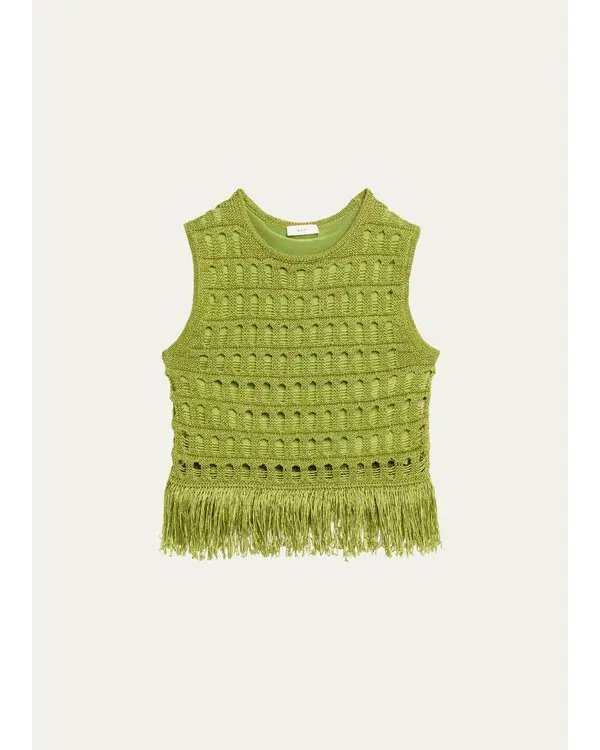 A.L.C. Esme Open-knit Fringe Top