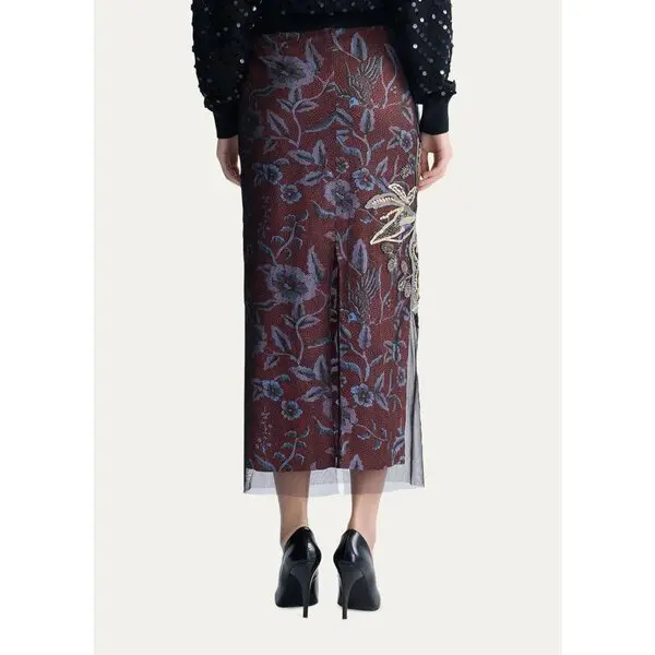 Diane Von Furstenberg Gramercy Layered Floral Midi Skirt