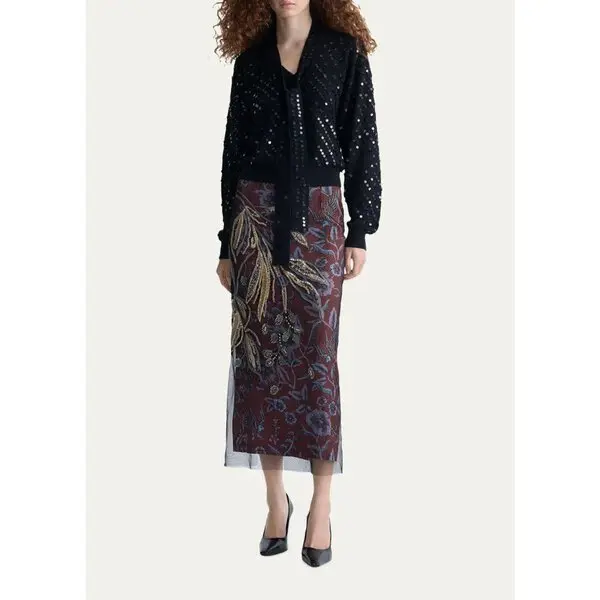 Diane Von Furstenberg Gramercy Layered Floral Midi Skirt