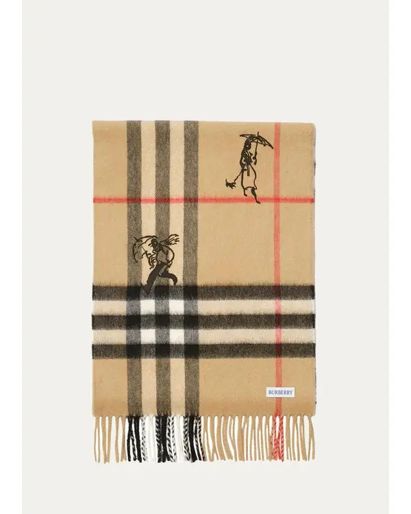 Burberry Check Mates Cashmere Scarf - Beige
