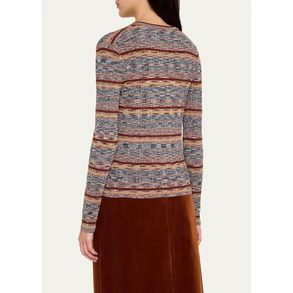 Veronica Beard Calliope Striped Rib-knit Cardigan