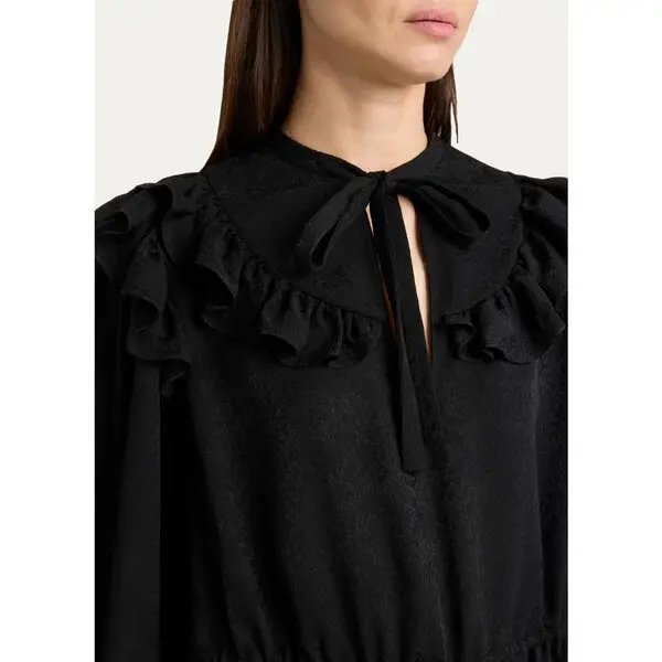 Chloé Ruffled Tieneck Silk Mini Dress