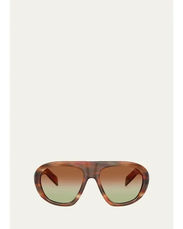 Prada 57mm Acetate Aviator Sunglasses