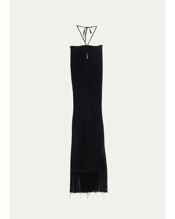 Cara Cara Hawthorn Fringe Halter Dress