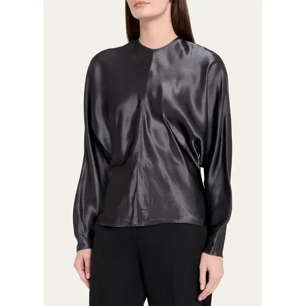 FFORME Sylvie Satin Dolman-sleeve Top