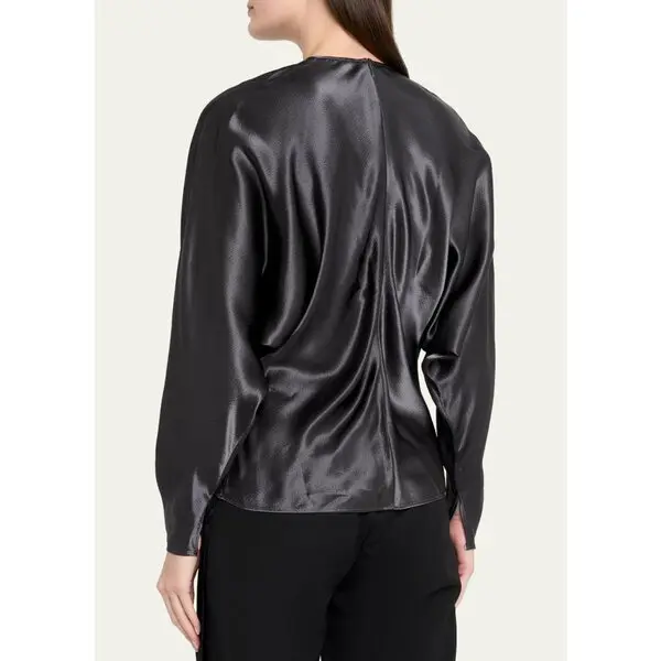 FFORME Sylvie Satin Dolman-sleeve Top