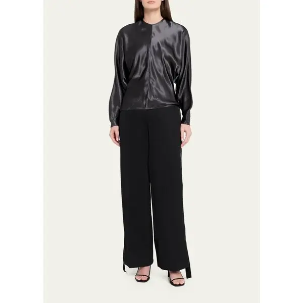 FFORME Sylvie Satin Dolman-sleeve Top