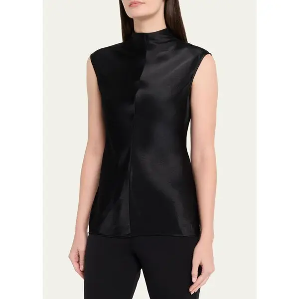 FFORME Rhea Sleeveless Hammered Satin Top