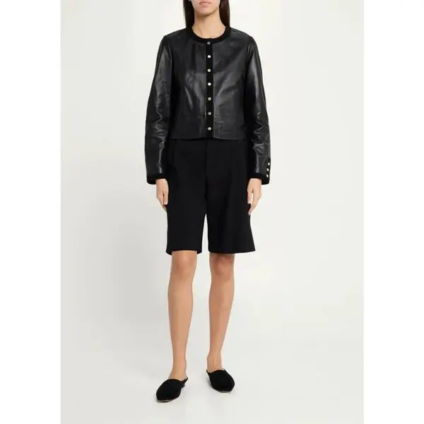 Vince Leather Boxy Crop Jacket