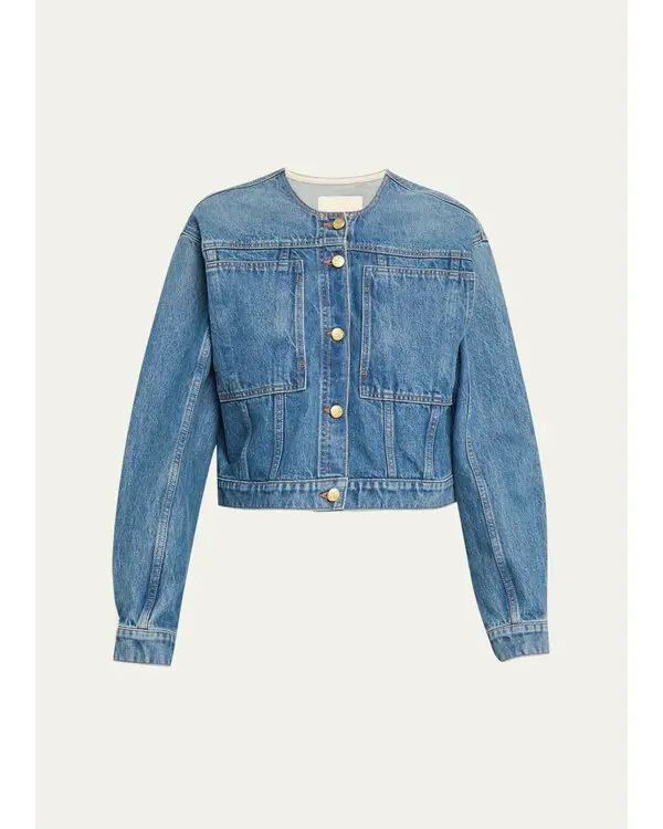 Ulla Johnson The Brair Denim Collarless Jacket