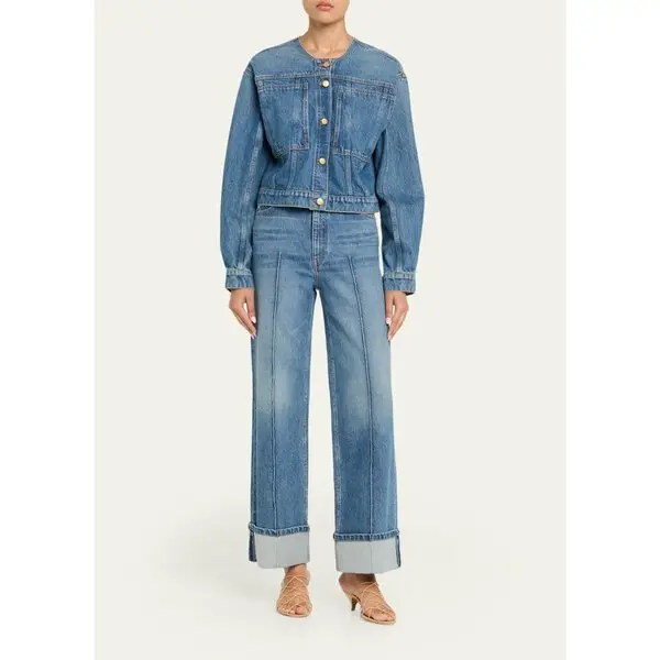 Ulla Johnson The Brair Denim Collarless Jacket