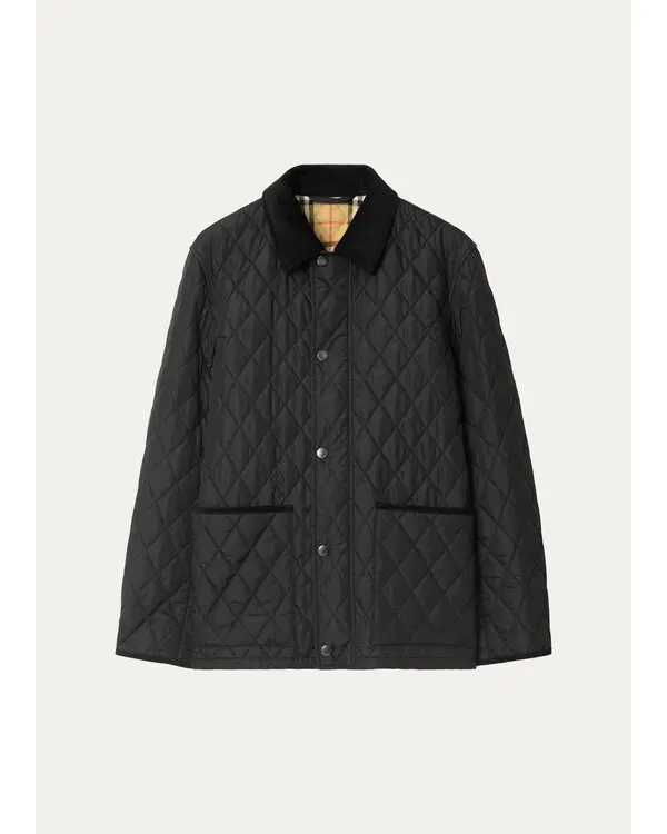 Burberry Haddington Check-lined Quilted Nylon Jacket