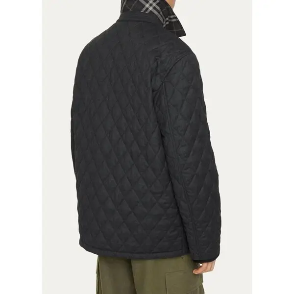 Burberry Haddington Check-lined Quilted Nylon Jacket