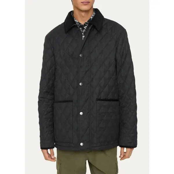 Burberry Haddington Check-lined Quilted Nylon Jacket