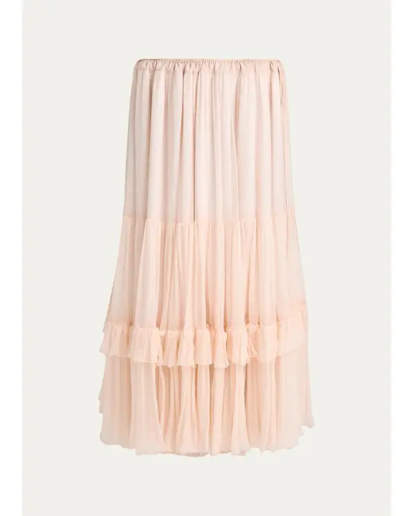 Chloé Silk Tiered Maxi Skirt