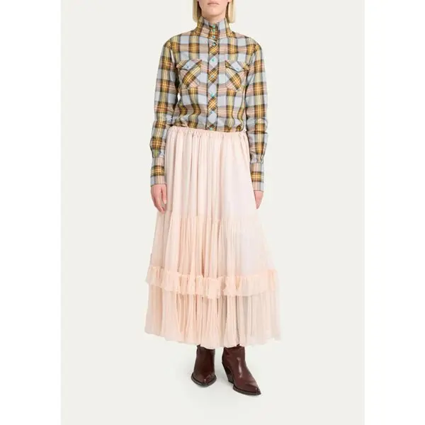 Chloé Silk Tiered Maxi Skirt
