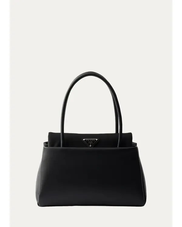 Prada Passage Small Leather & Re-nylon Top-handle Bag