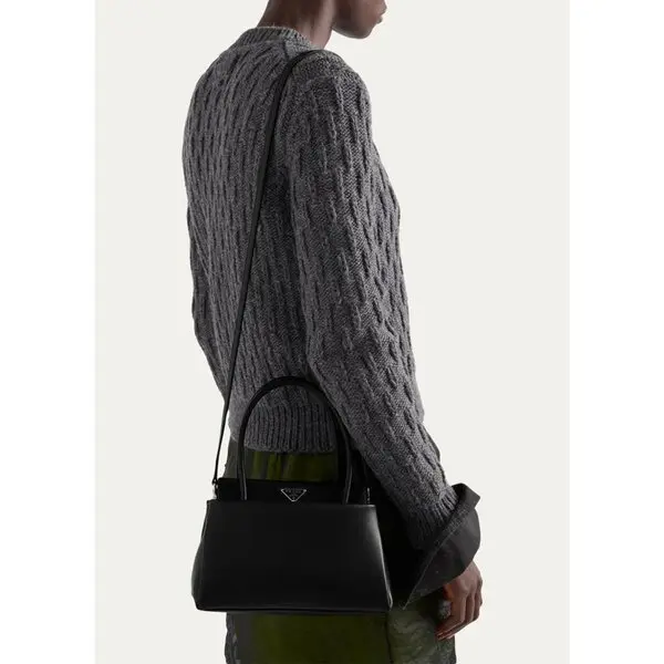 Prada Passage Small Leather & Re-nylon Top-handle Bag