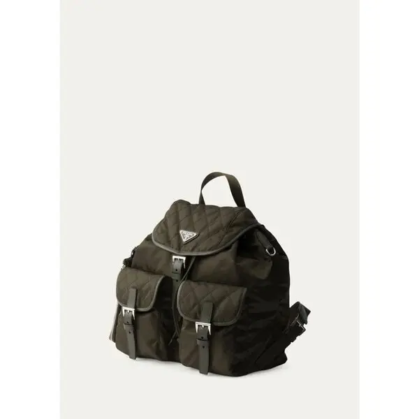 Prada Vela Medium Quilted Re-nylon Backpack - Forest