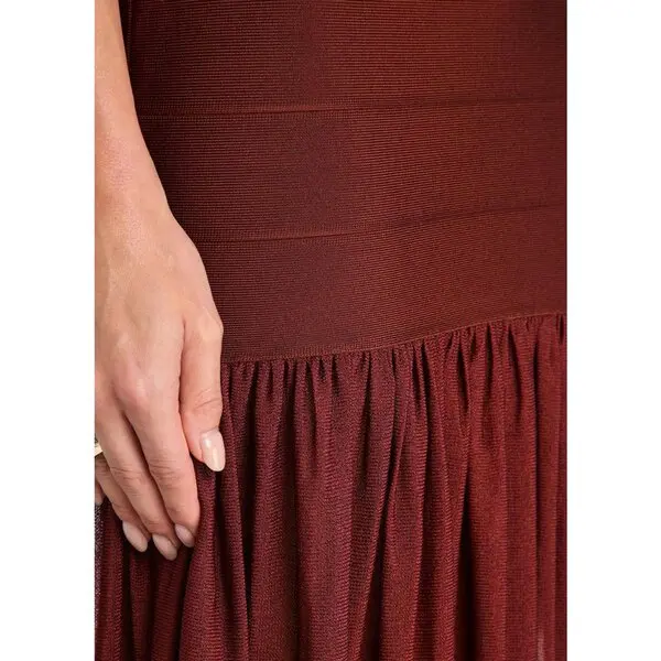 Retrofete Zosima Mock-neck Knit Maxi Dress - Cigar