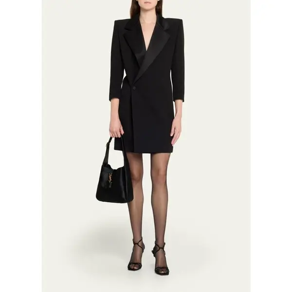 Saint Laurent Le 5 A 7 Small Shoulder Bag In Trimmed Calf Hair - Nero