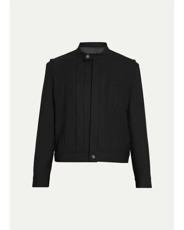 PUBLIC SCHOOL NEW YORK Franklin Band-collar Pleated Jacket