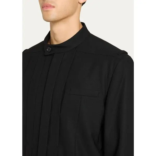 PUBLIC SCHOOL NEW YORK Franklin Band-collar Pleated Jacket