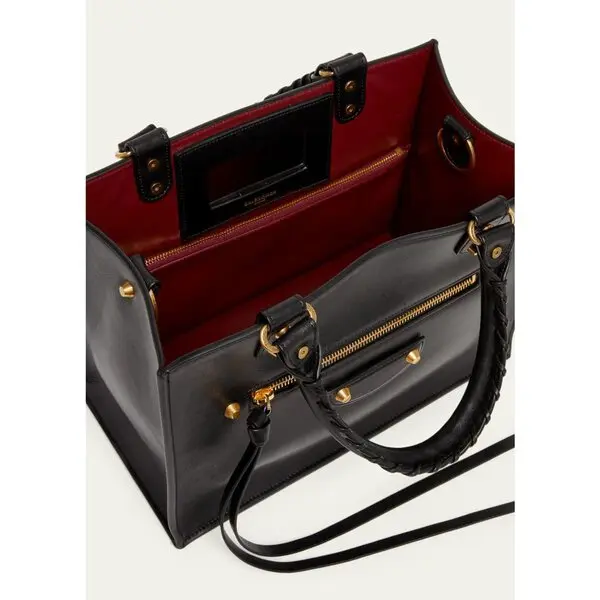 Balenciaga Le City Sleek Leather Top-handle Bag - Black