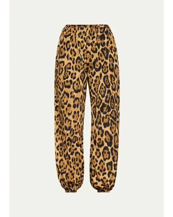Alaïa Leopard-print Nylon Balloon Pants