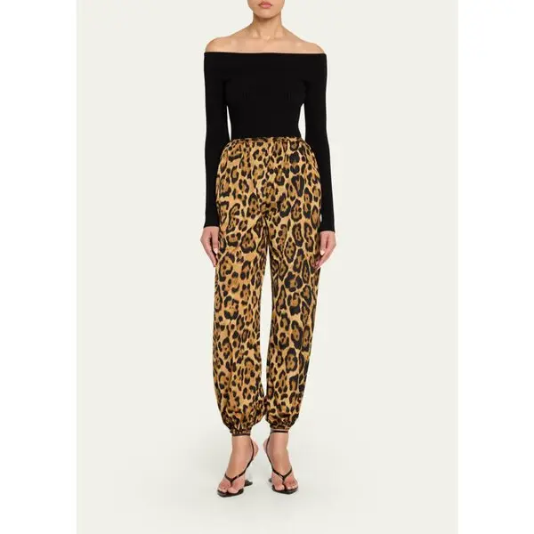 Alaïa Leopard-print Nylon Balloon Pants