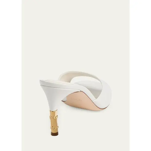 Gucci 75mm Castello Leather Mules - Black