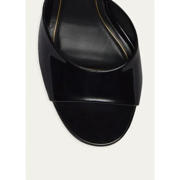 Gucci 75mm Castello Leather Mules - Black
