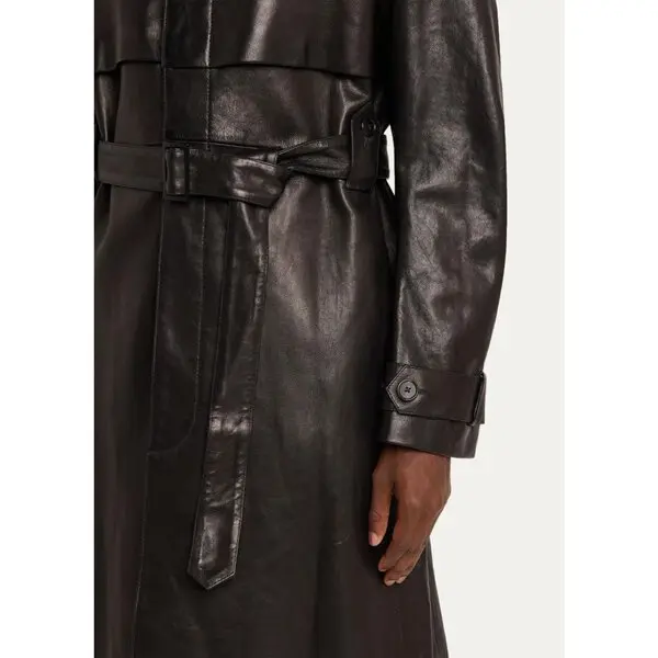 PUBLIC SCHOOL NEW YORK Leather Belted Trench Coat