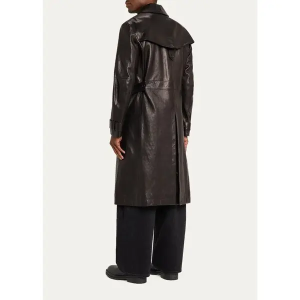PUBLIC SCHOOL NEW YORK Leather Belted Trench Coat