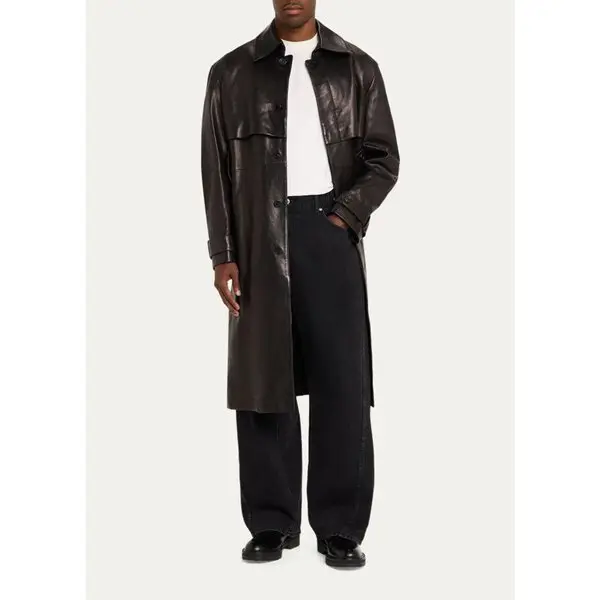 PUBLIC SCHOOL NEW YORK Leather Belted Trench Coat