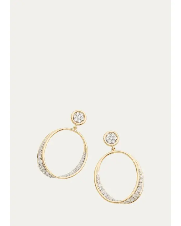 Jamie Wolf 18k And White Gold Oval Twist Earrings With Diamonds