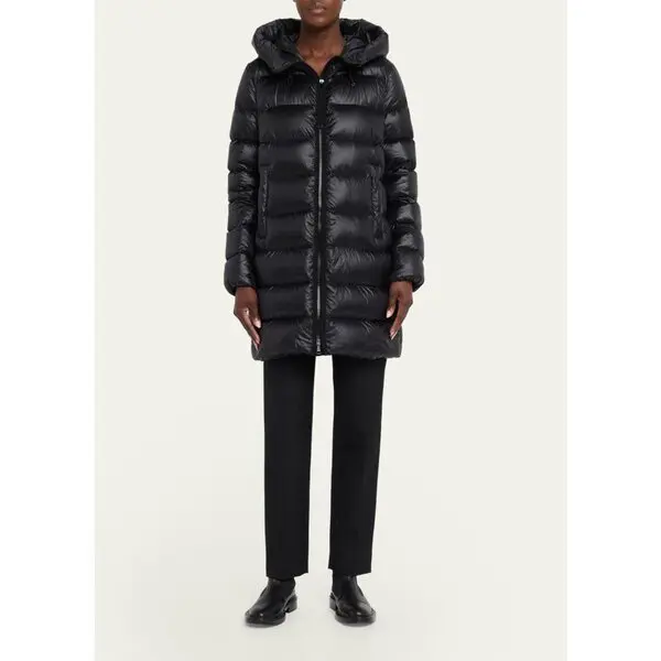 Moncler Suyenne Hooded Mid-length Down Jacket