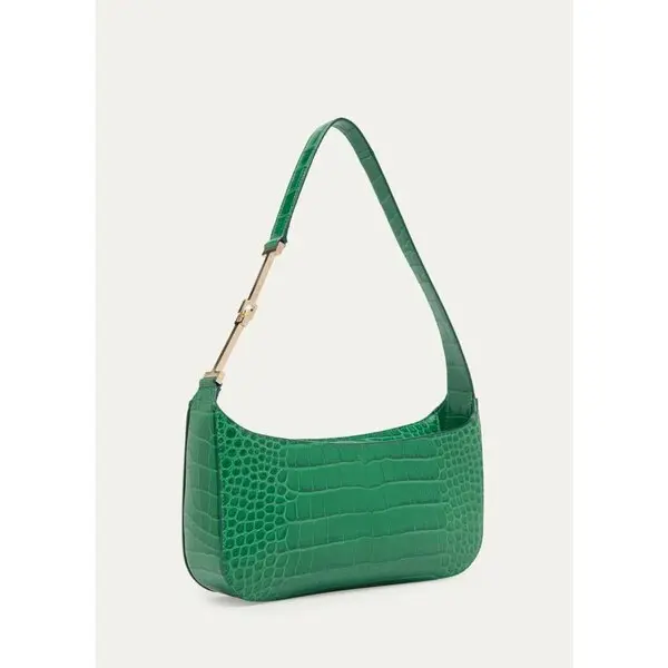 TOM FORD Arc Small Croc-embossed Leather Shoulder Bag - Dark Pine