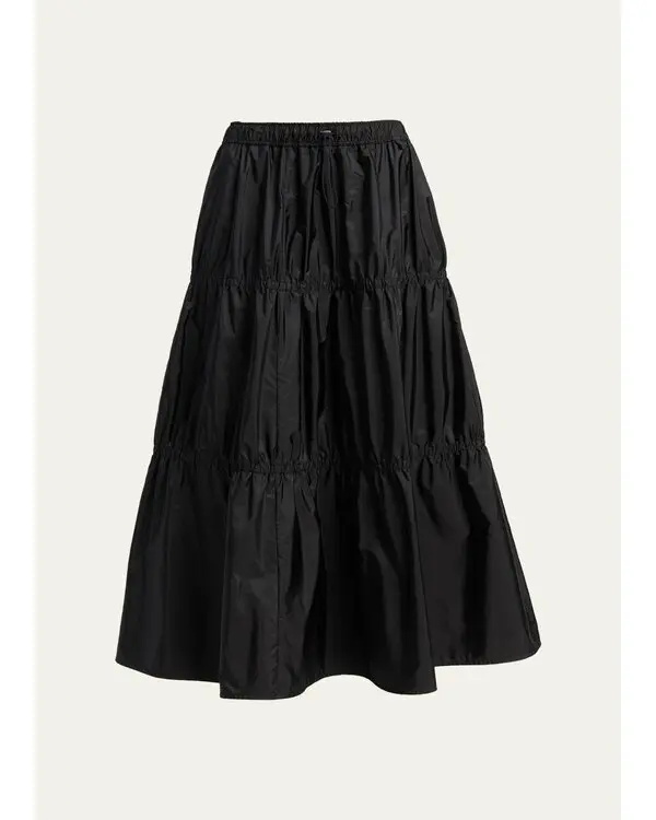 Moncler Tiered Nylon Midi Skirt