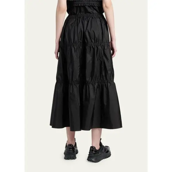 Moncler Tiered Nylon Midi Skirt