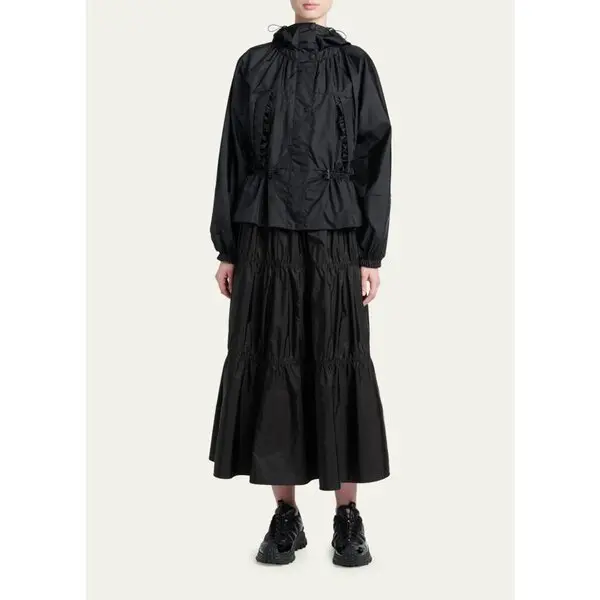 Moncler Tiered Nylon Midi Skirt