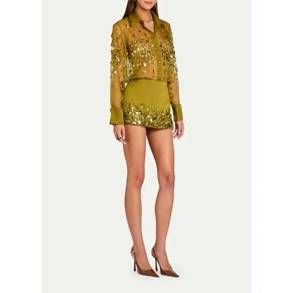 Retrofete Quilly Embellished Mini Skirt