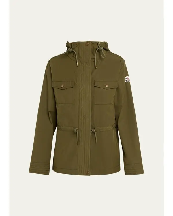 Moncler Serin Hooded Cotton-blend Parka - Olive