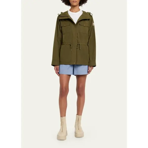 Moncler Serin Hooded Cotton-blend Parka - Olive