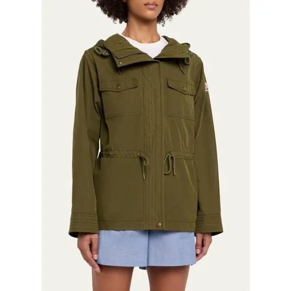 Moncler Serin Hooded Cotton-blend Parka - Olive