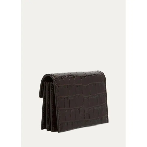 TOM FORD Mia Croc-embossed Leather Crossbody Card Holder