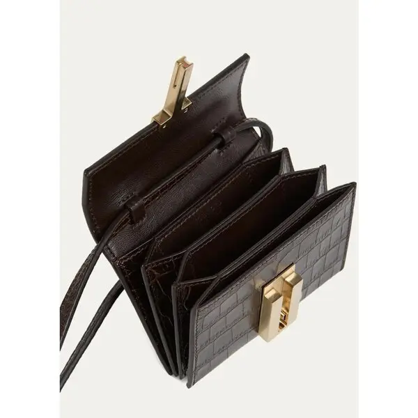 TOM FORD Mia Croc-embossed Leather Crossbody Card Holder