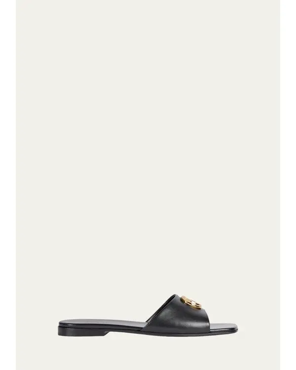 Gucci Marmont Gg Leather Slide Sandals