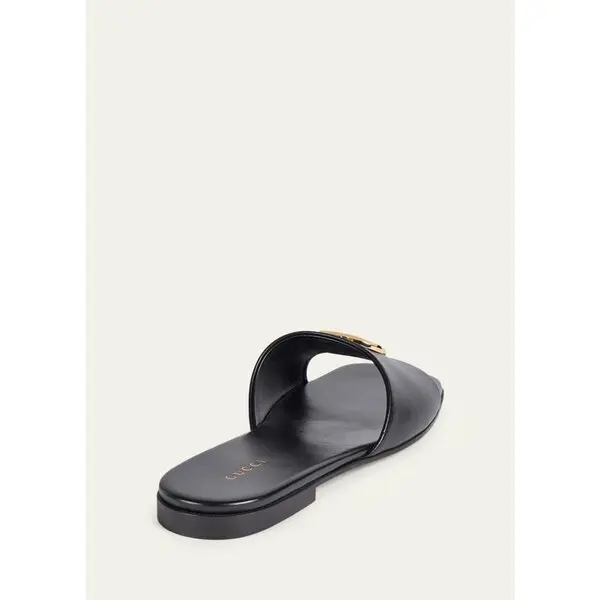 Gucci Marmont Gg Leather Slide Sandals